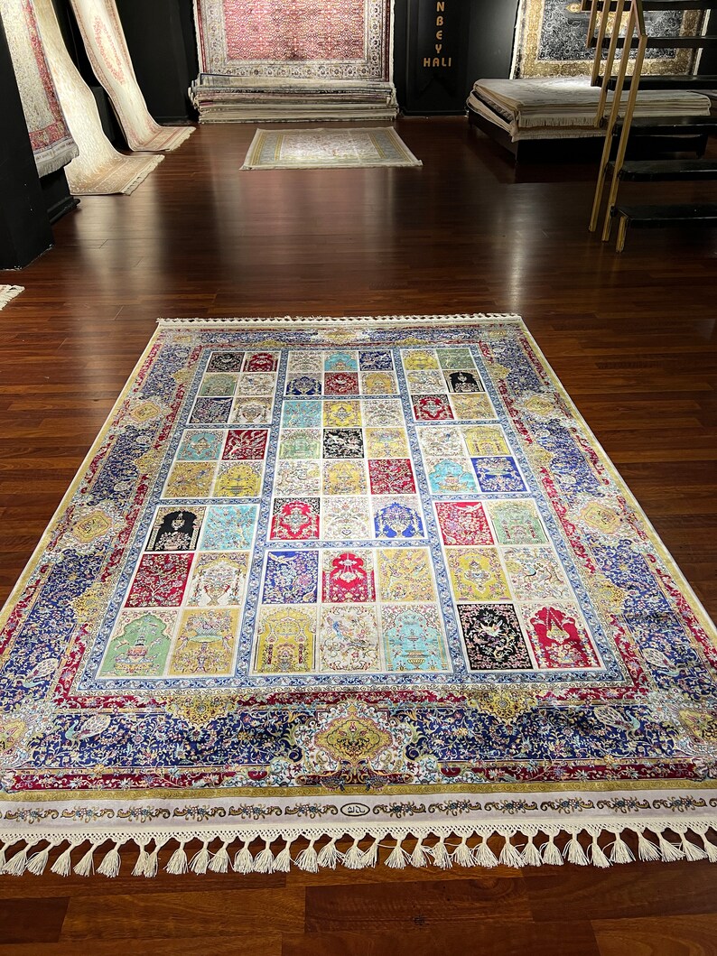 1001 Nights Design Silk Rug, 5x8ft Luxury Silk Rug Authentic Rug, High ...