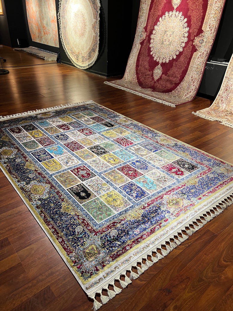 1001 Nights Design Silk Rug, 5x8ft Luxury Silk Rug Authentic Rug, High ...