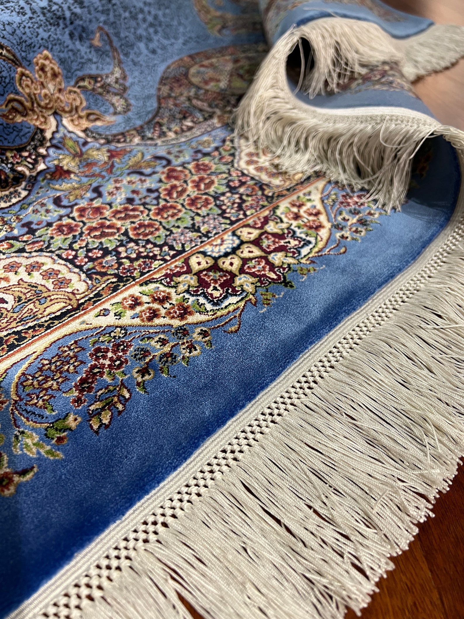 Blue Persian Luxury Silk Rug, 5X8 Ft Silk Rug,persian Pattern Rug,silk ...