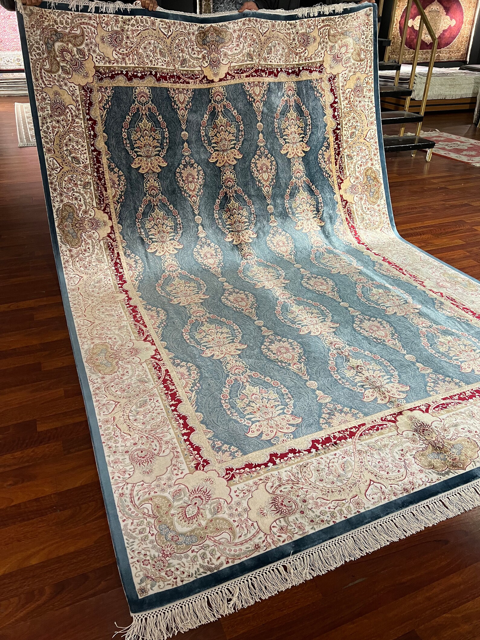 Qum Gold Silk Carpet, 7x10 Silk Rug, Luxury Silk Rug,large Persian Rug ...