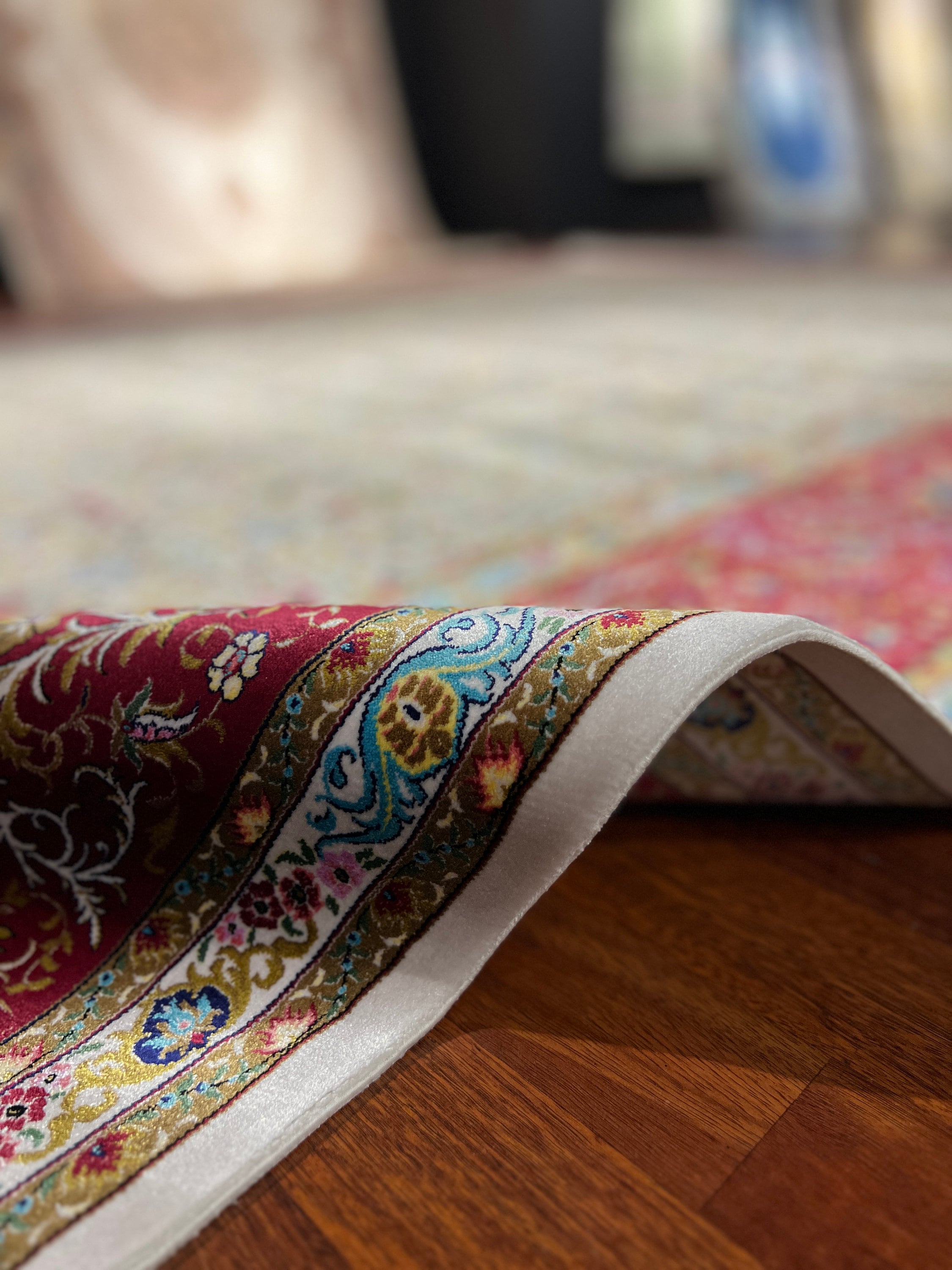 8X11 Floral Pattern Silk Rug, Luxury Silk Rug, Silk Rug, Authentic Area ...