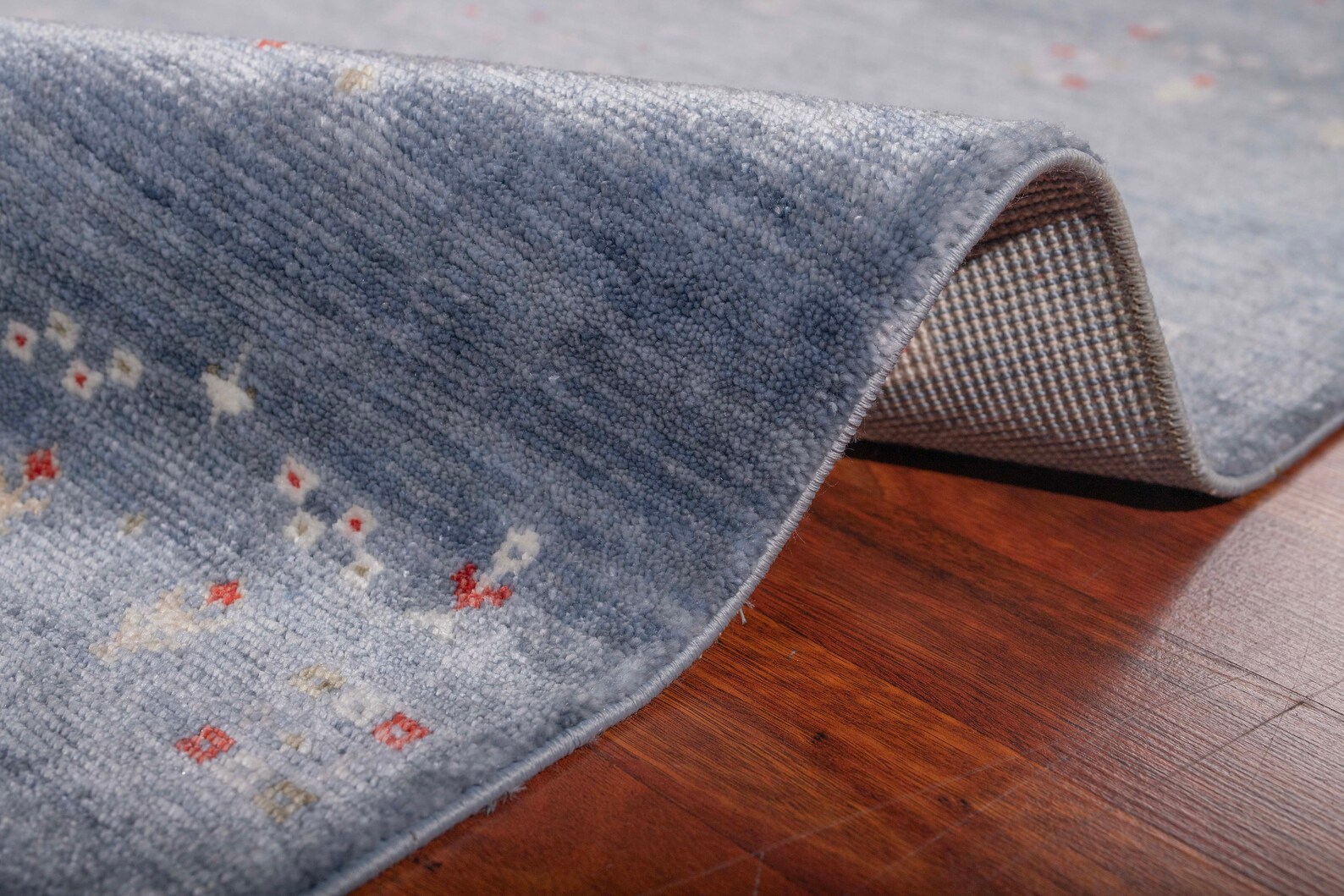 4.27x6.23ft Blue Lint Free and Easy to Clean Rug, Authentic Patterned ...