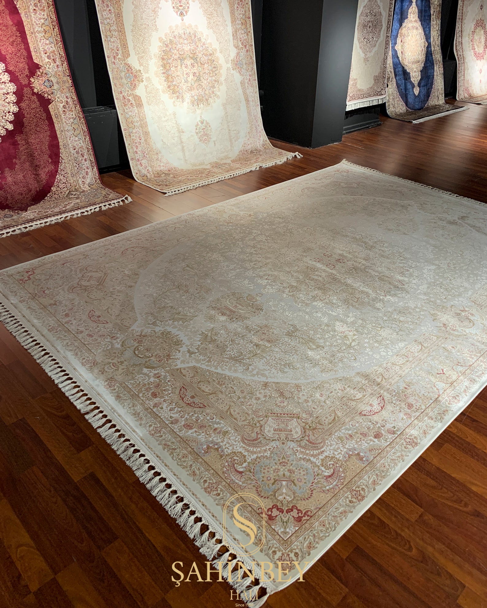 7X10 Ft Beige Silk Rug, Rug for Living Room, Palace Silk Rug, Luxury ...