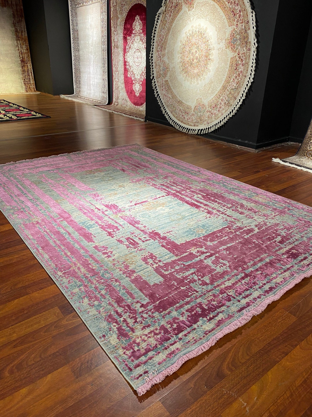 High Quality, Pink Rug, 5X8 Ft Luxury Runner Rug, 5x8 Rug, Modern Area ...