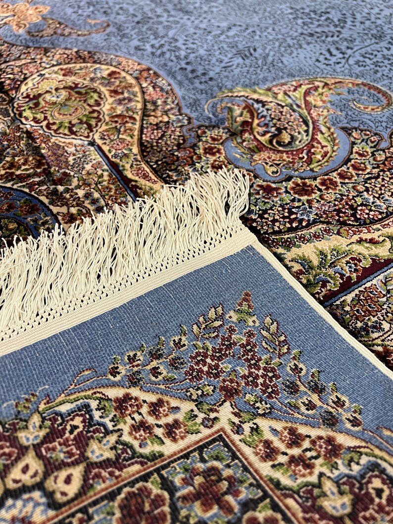 Blue Persian Luxury Silk Rug, 5X8 Ft Silk Rug,persian Pattern Rug,silk ...