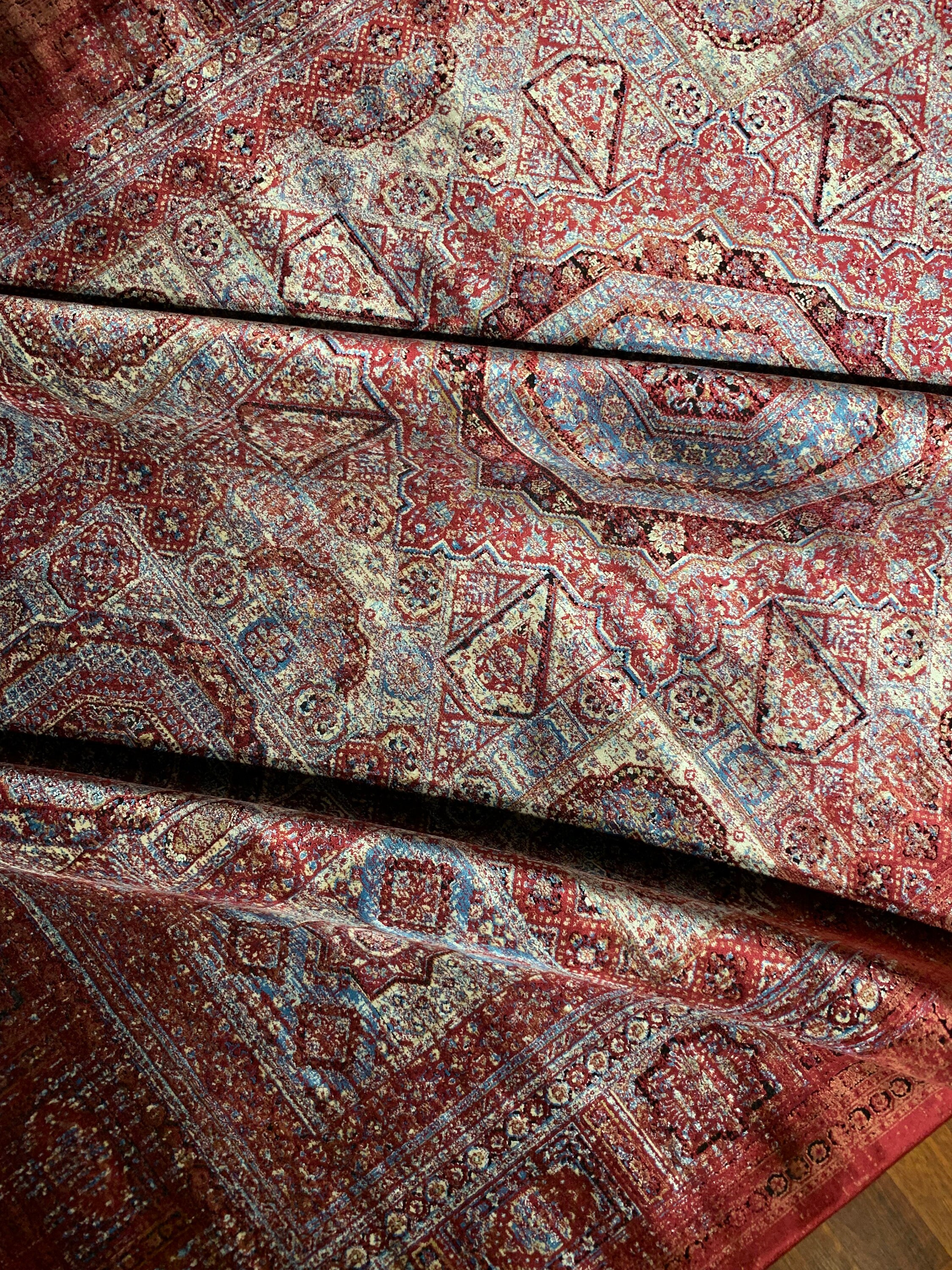 5x8 Ft Persian Red Silk Rug, Living Room Bamboo Rug,5x8 Silk Rug, Super ...