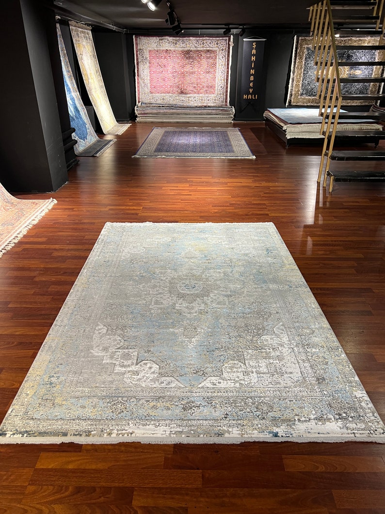 5x8ft Gray Beige Rug High Quality Rug Luxury Bamboo Silk - Etsy