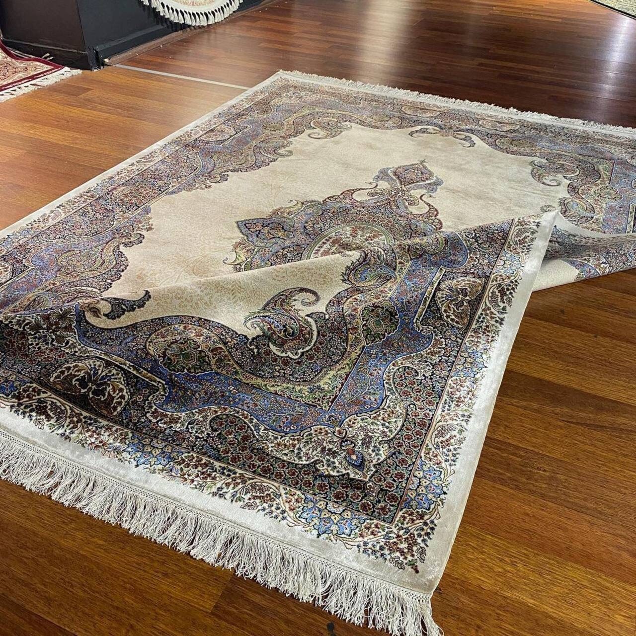 6x8 Beige Silk Rug, Oversize Rug, High Quality Rug, Carpet for Living ...