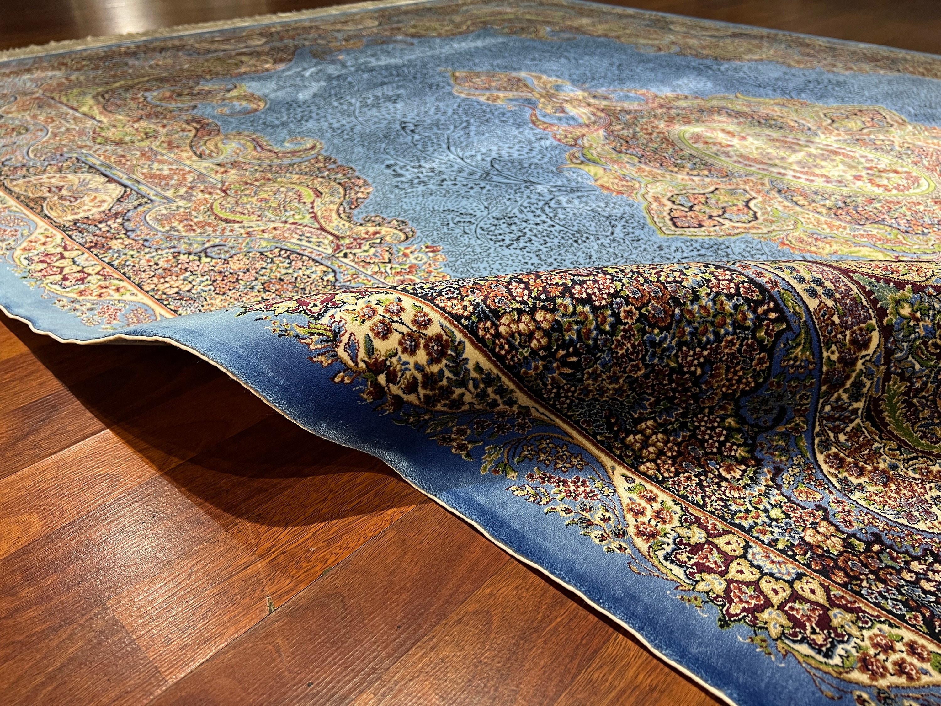 Blue Persian Luxury Silk Rug, 5X8 Ft Silk Rug,persian Pattern Rug,silk ...