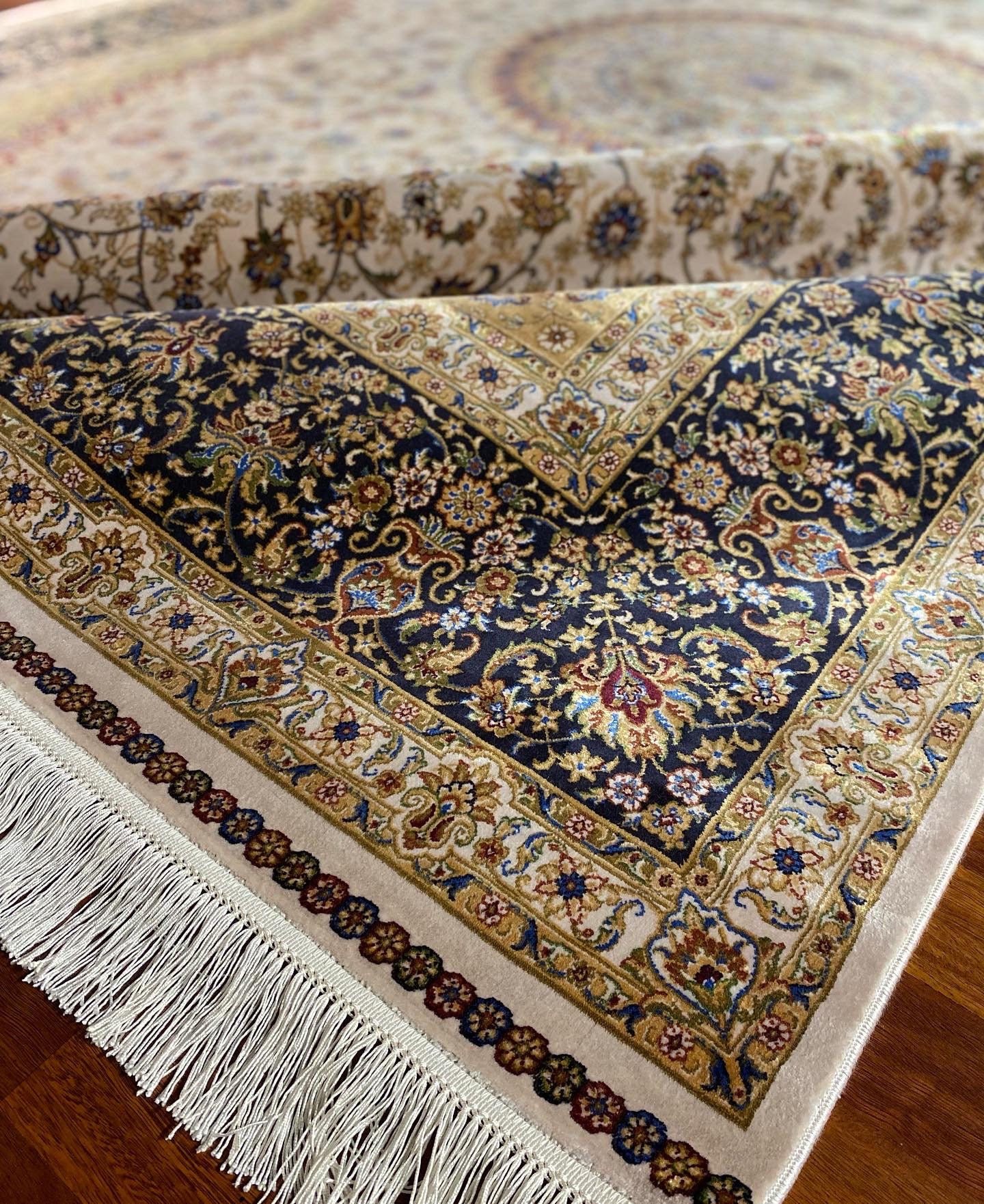 7 X 10 Gold Beige Silk Rug, Carpet for Living Room, Palace Silk Rug ...