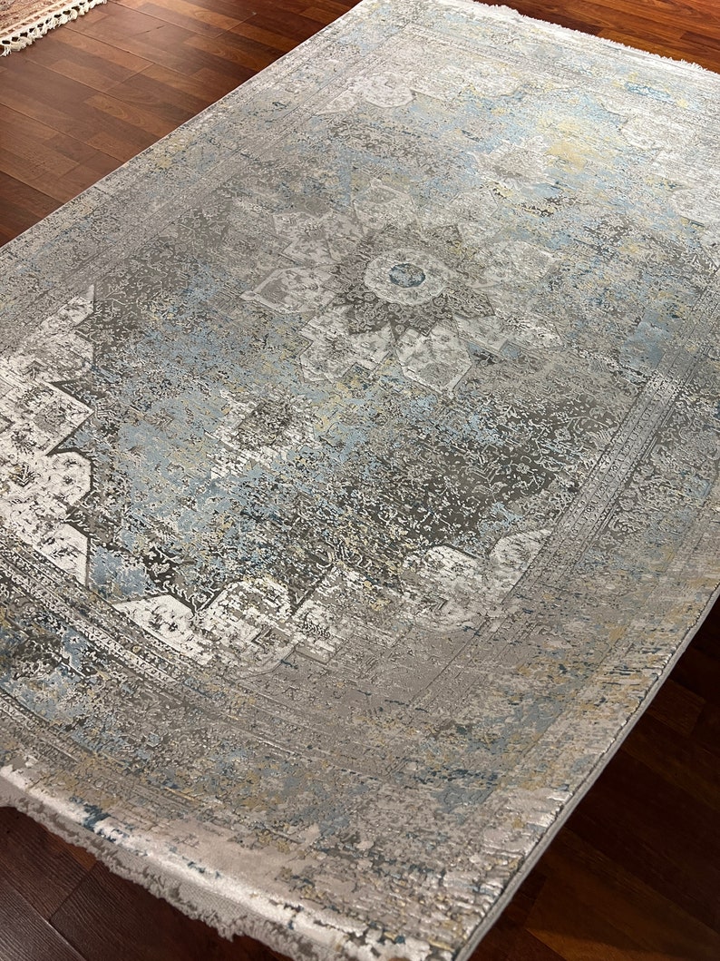 5x8ft Gray Beige Rug High Quality Rug Luxury Bamboo Silk - Etsy