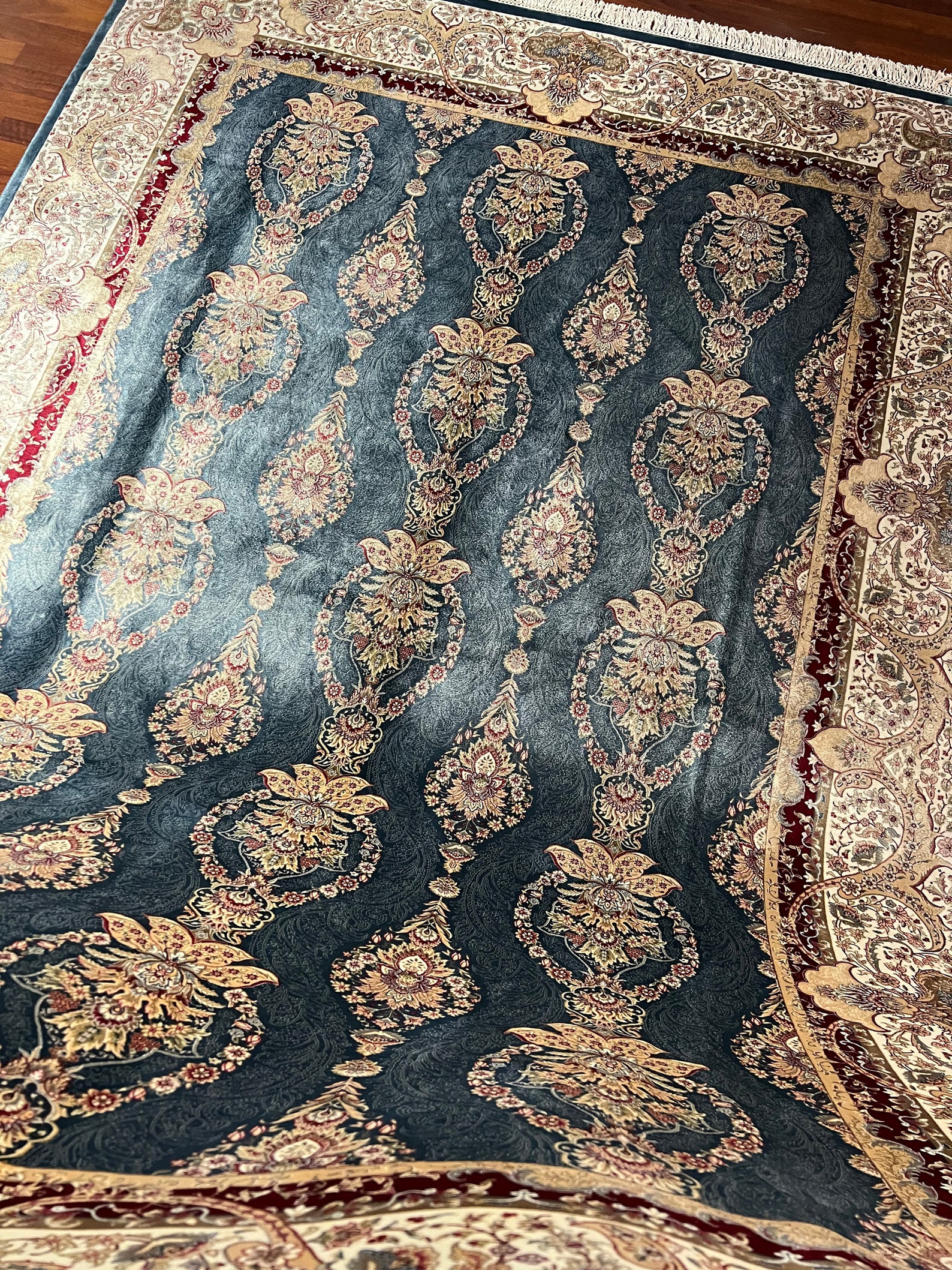 Qum Gold Silk Carpet, 7x10 Silk Rug, Luxury Silk Rug,large Persian Rug ...
