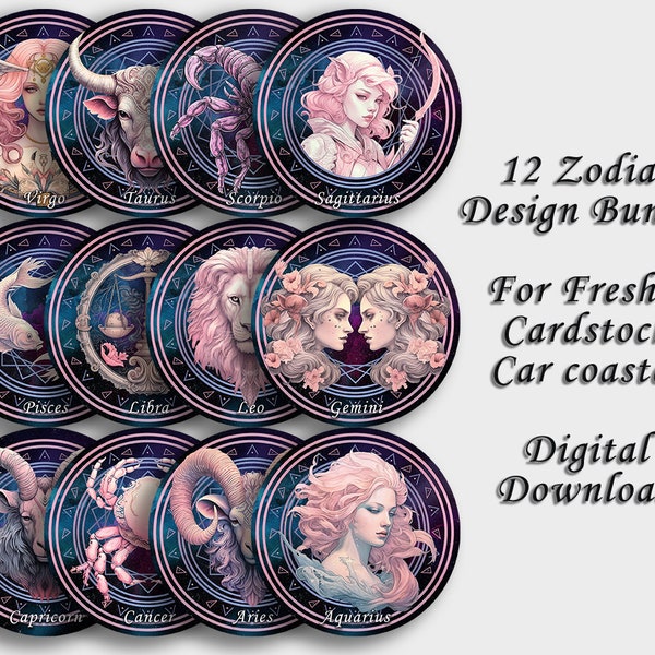 Zodiac Coaster - Etsy