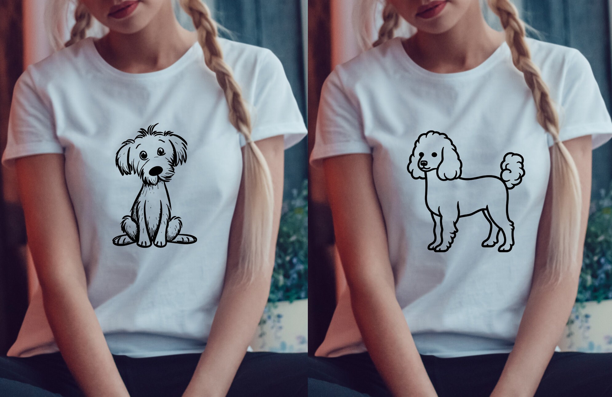 Cute Dog Line Art SVG Bundle Dog PNG Bundle Sublimation - Etsy