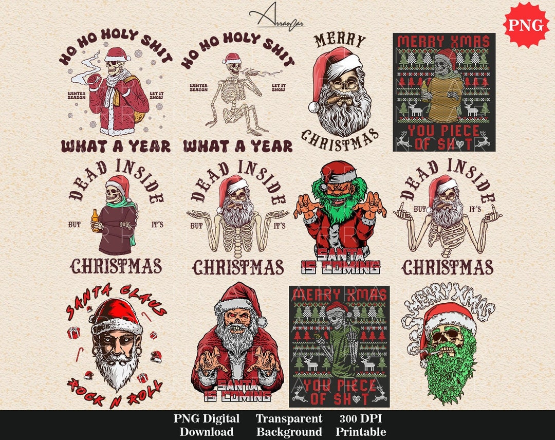 12 Horror Santa Claus Bundle Christmas Png Skeleton - Etsy