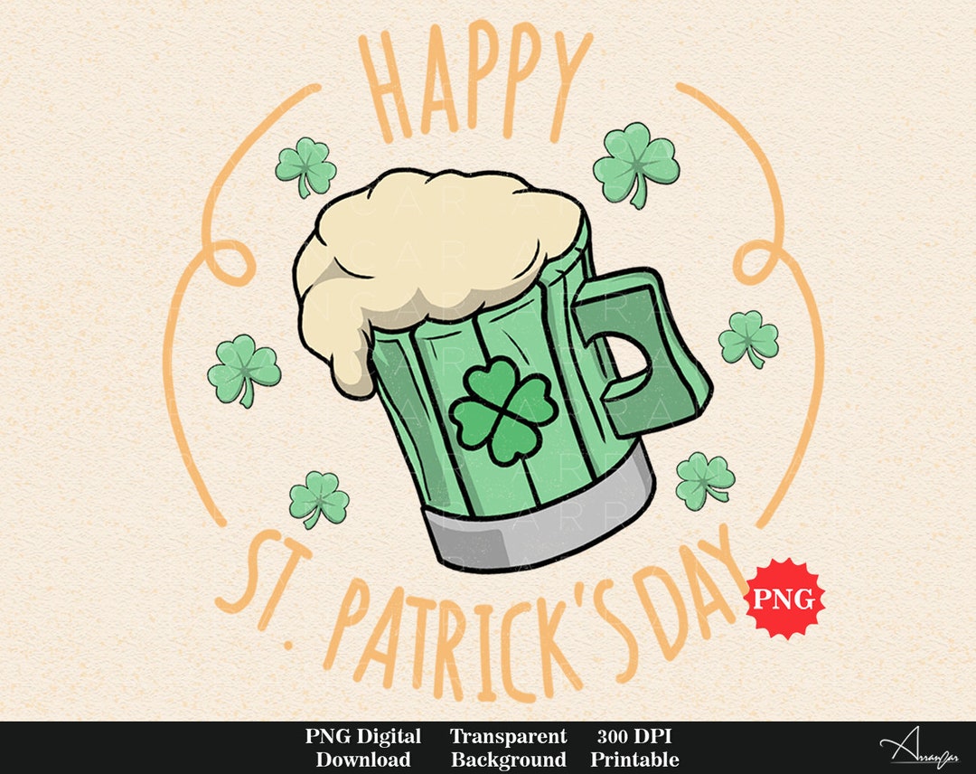 Happy St Patrick's Day Doodles PNG, Saint Patrick Sublimation Design ...