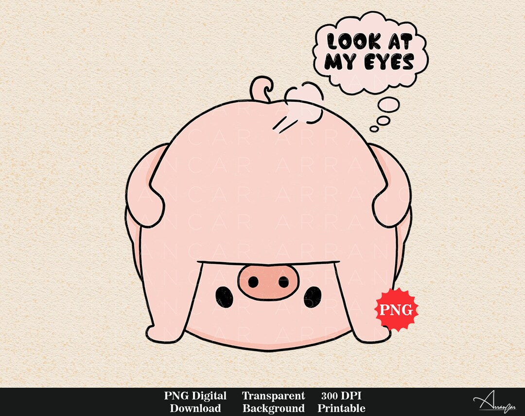 Look at My Eyes PNG, Groovy Humor Sublimation Design, Funny Pig Png ...