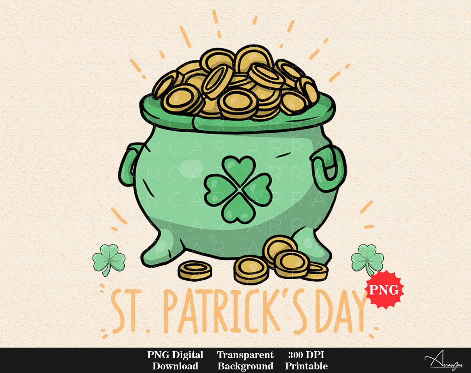 Happy St Patrick's Day Doodles PNG, Saint Patrick Sublimation Design ...