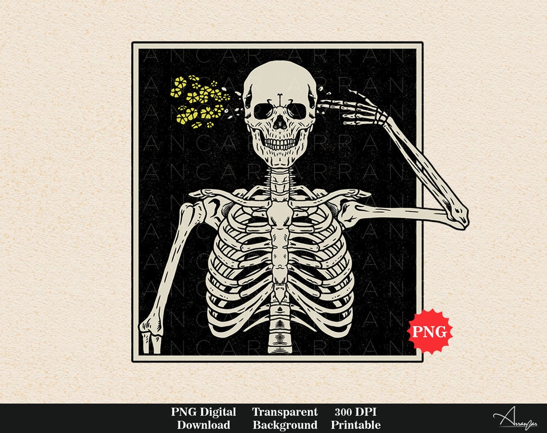 Spring Skeleton Flower Png, Skull Floral Spring Sublimation Design ...