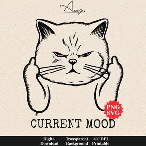 Funny Cat Middle Finger Svg Middle Finger Png Funny Cat - Etsy UK