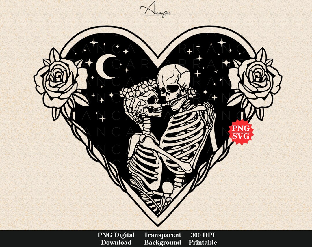 The Dead Lovers SVG, Skull Valentine Day Sublimation Digital Design ...
