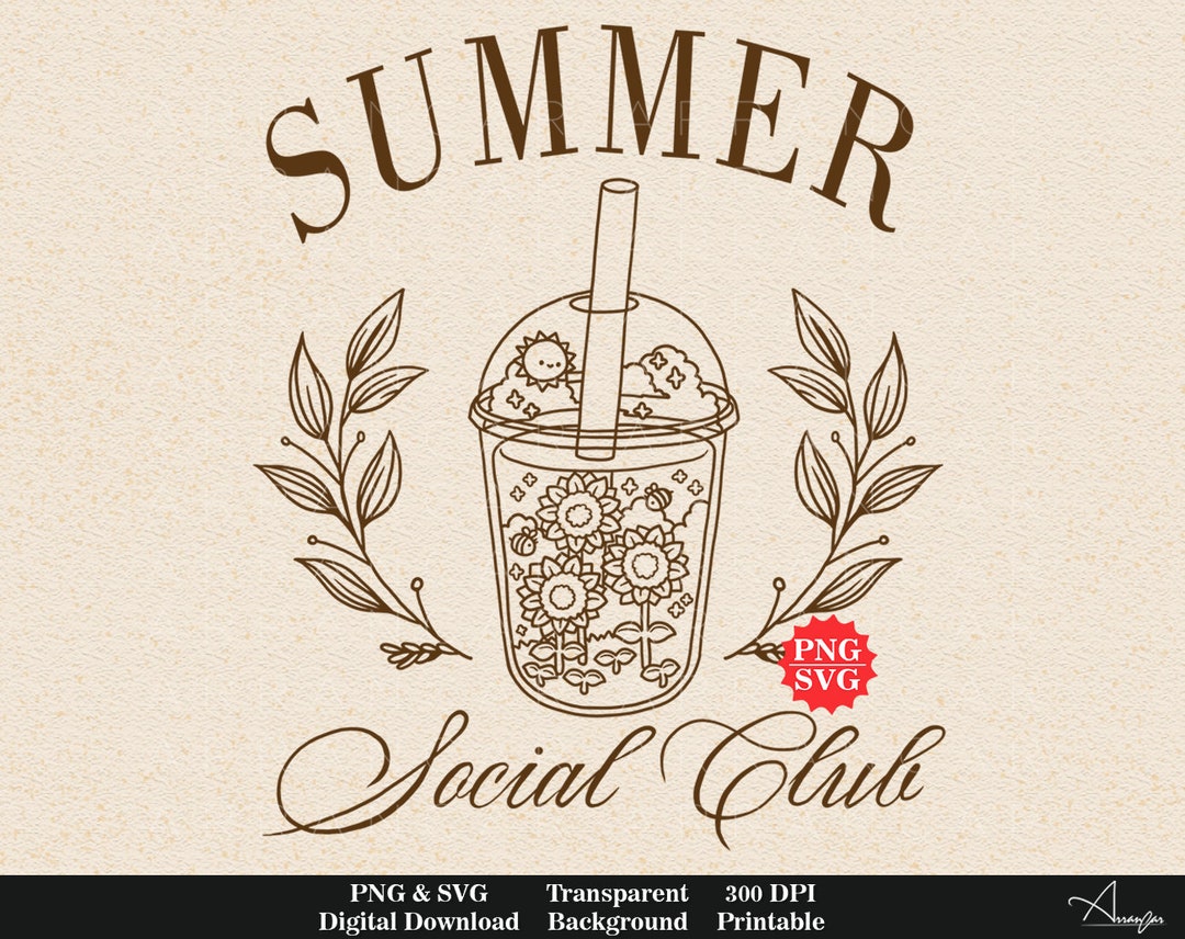 Cute Summer Drink SVG, Girls Club Bachelorette, Retro Summer Drink ...