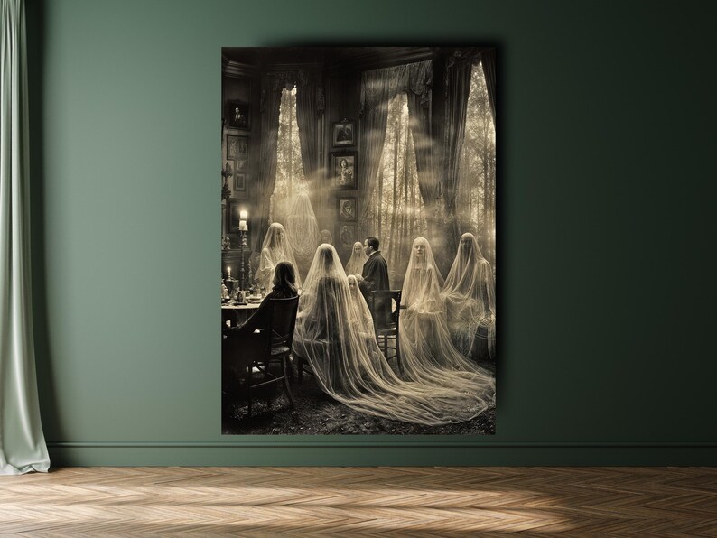 Ghost Apparitions Spirits Eerie Spectral Vintage Seance Style Dark Art ...