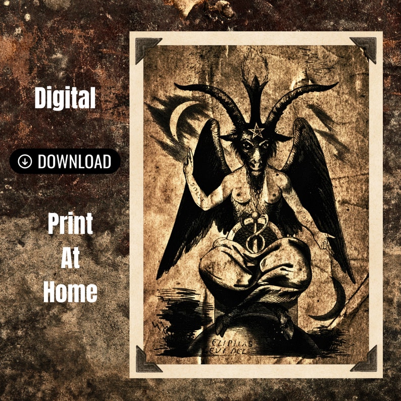 Baphomet Sabbatic Goat Antique Effect Dark Digital Download Printable ...