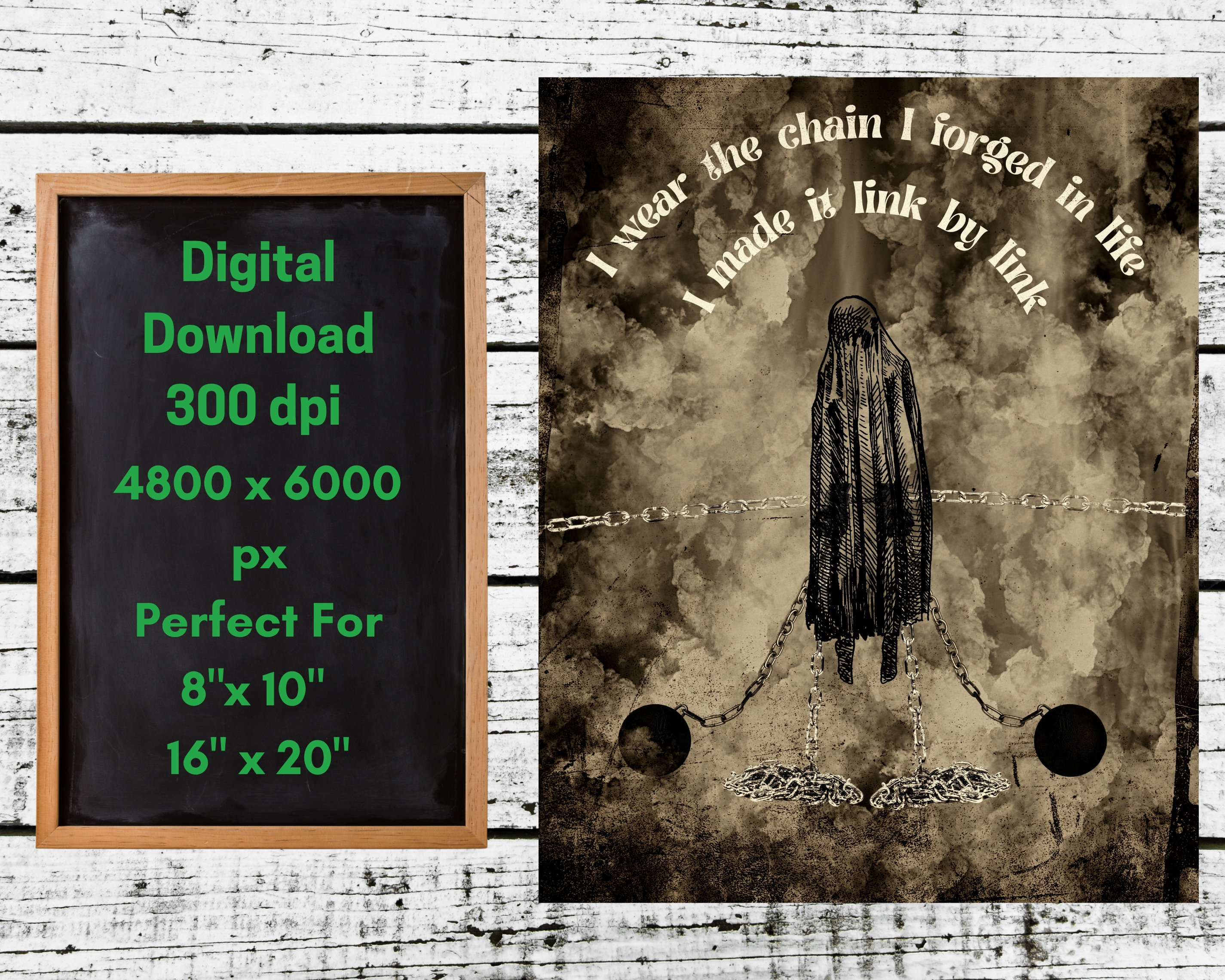 Jacob Marley A Christmas Carol Quote Alternative Gallery Wall Collage ...