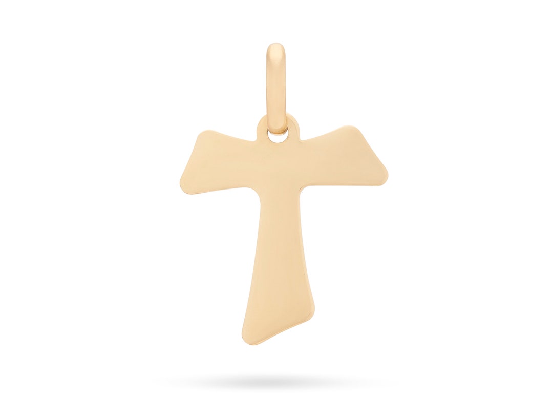 Divine 18k Yellow Gold Tau Cross Pendant - Symbol of God's Love - Etsy