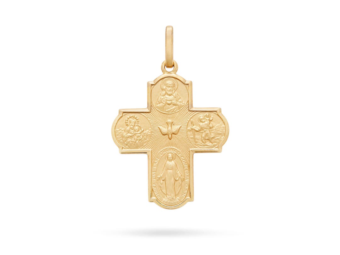 Gold Plated Sterling Silver Scapular Cross: Catholic Gift - Etsy