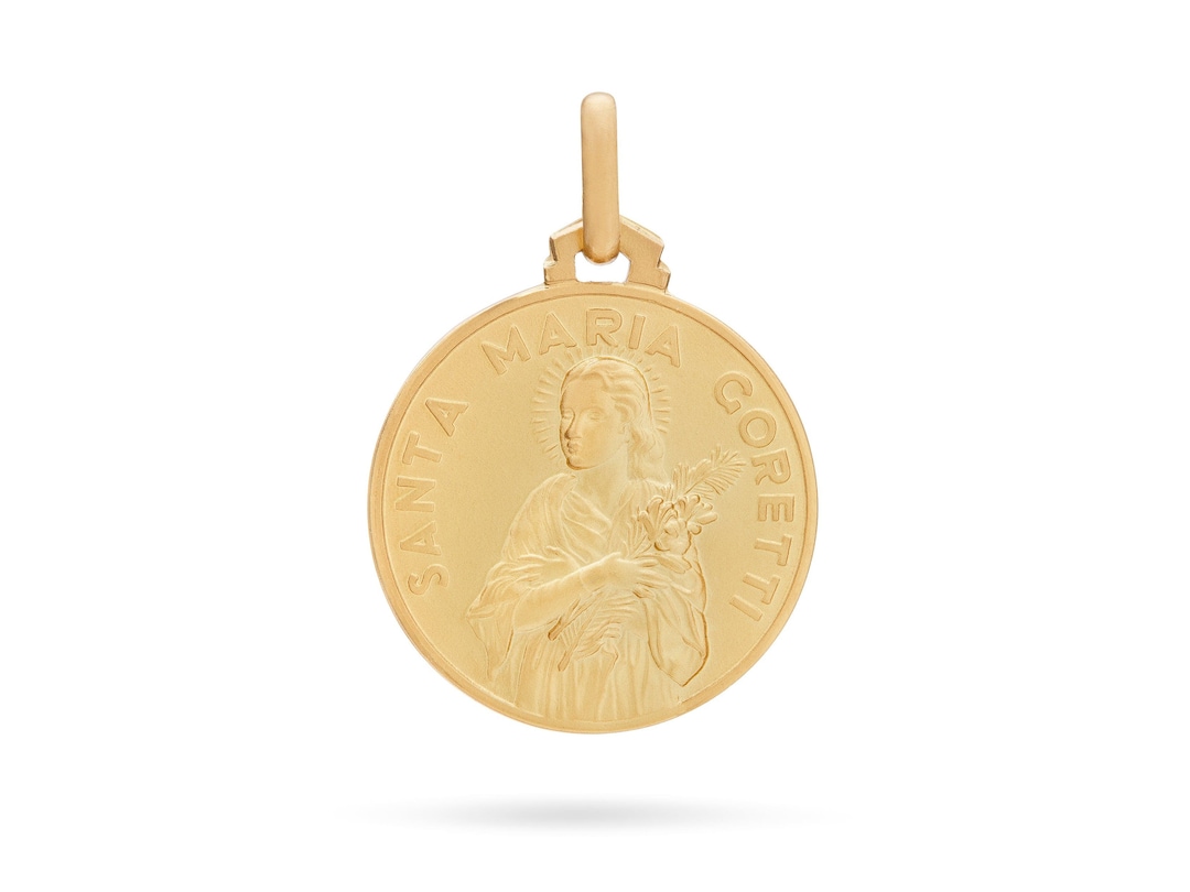 Saint Mary Goretti 18k Yellow Gold Medal - Patron Saint of Chastity - Etsy