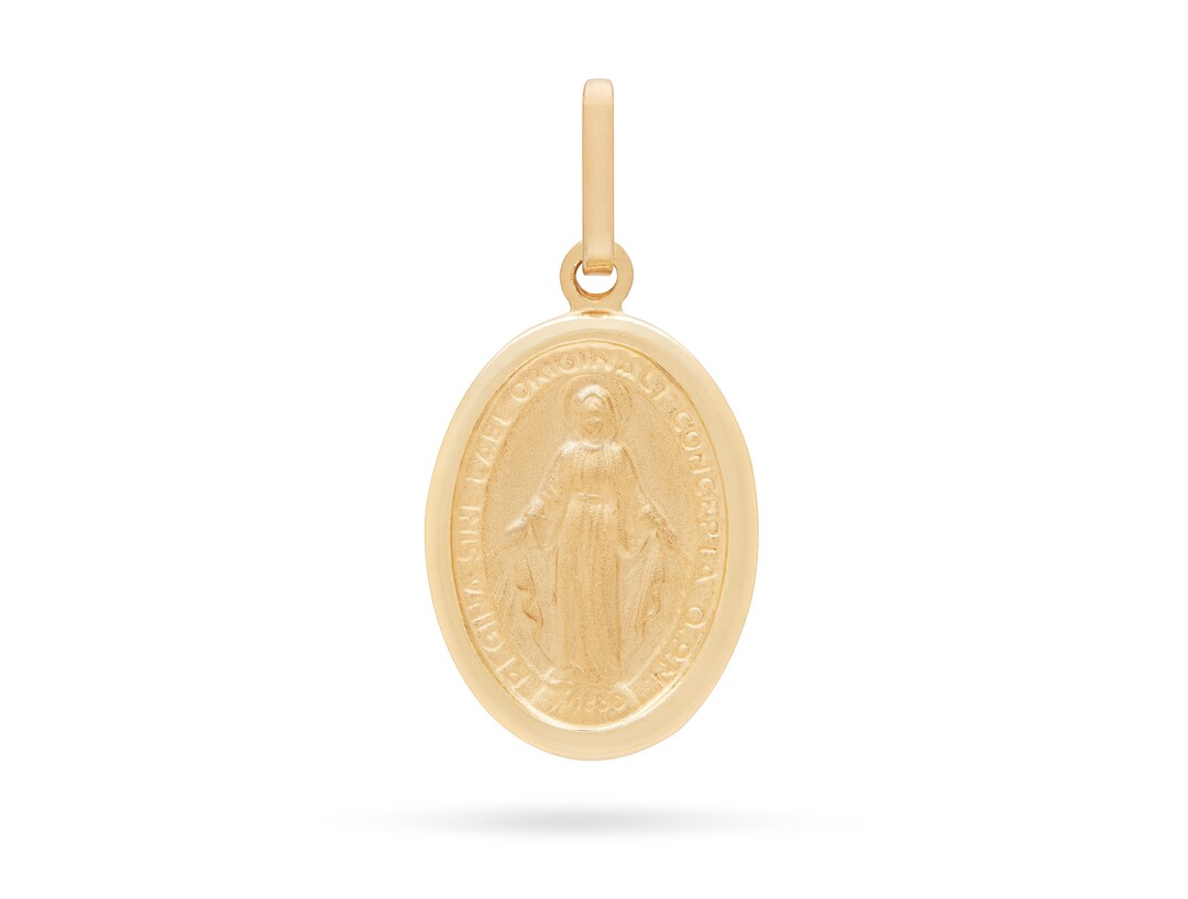 Miraculous Mary 18k Yellow Gold Medal - Etsy