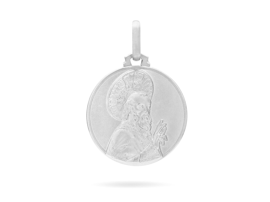Medalla de San Nicolás de Bari en plata de ley 925 - Etsy España