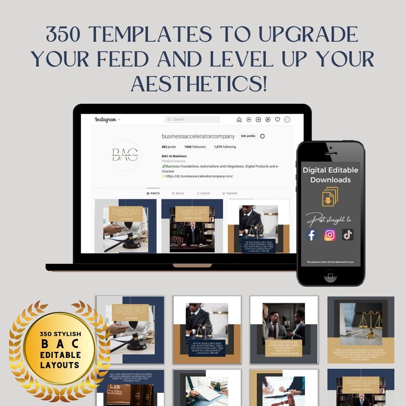 Legal Canva Template Bundle - 350 Digital Marketing Templates for ...