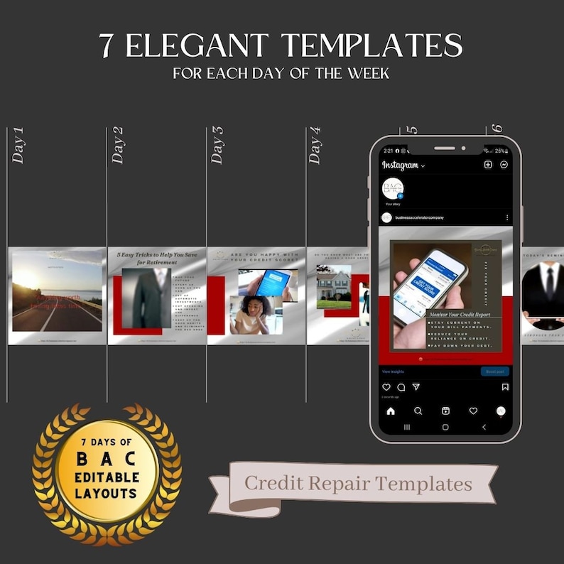7 Day Social Media Content Templates Elevate Your Business on FB & IG ...