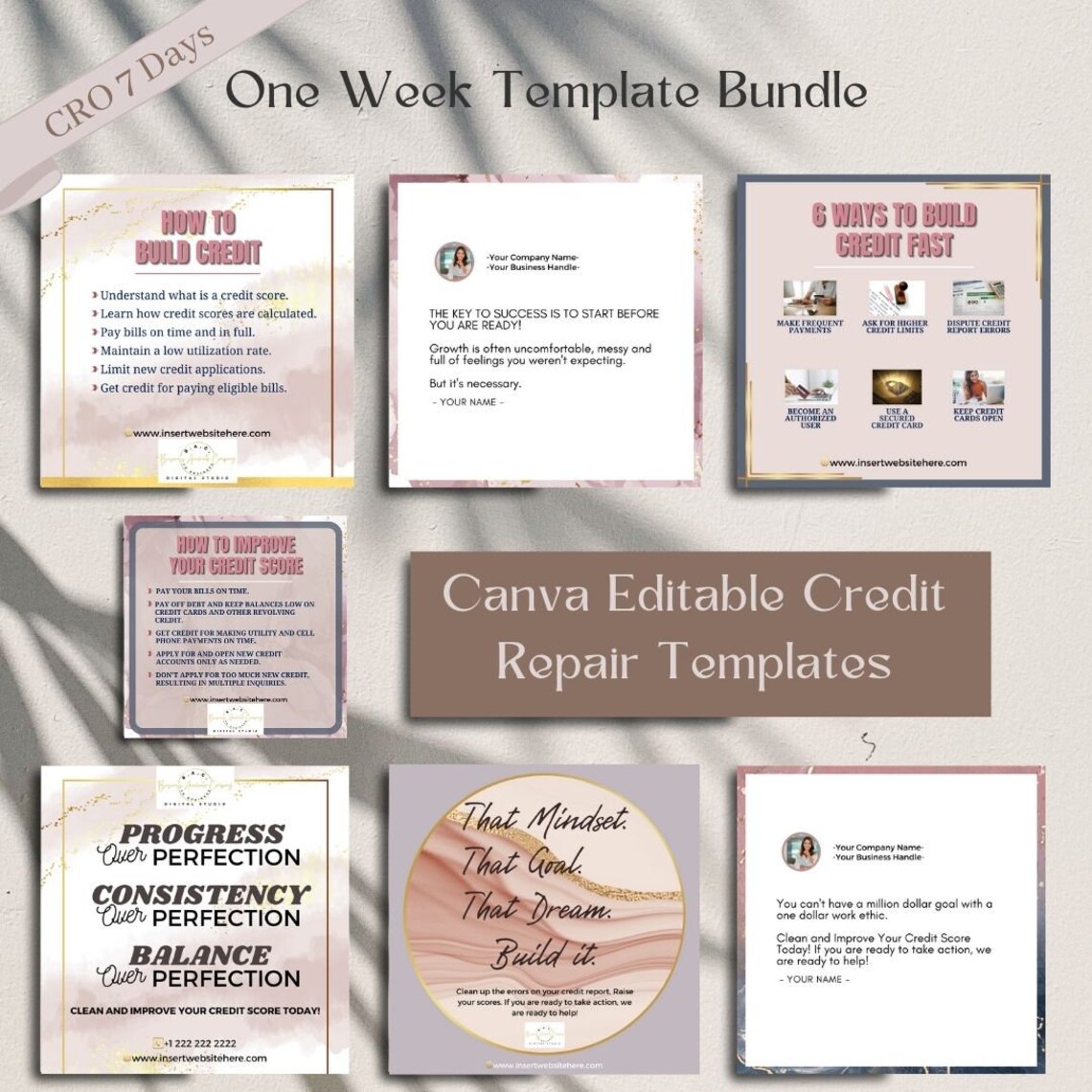 7 Day Social Media Content Templates | Elevate Your Business on FB & IG ...