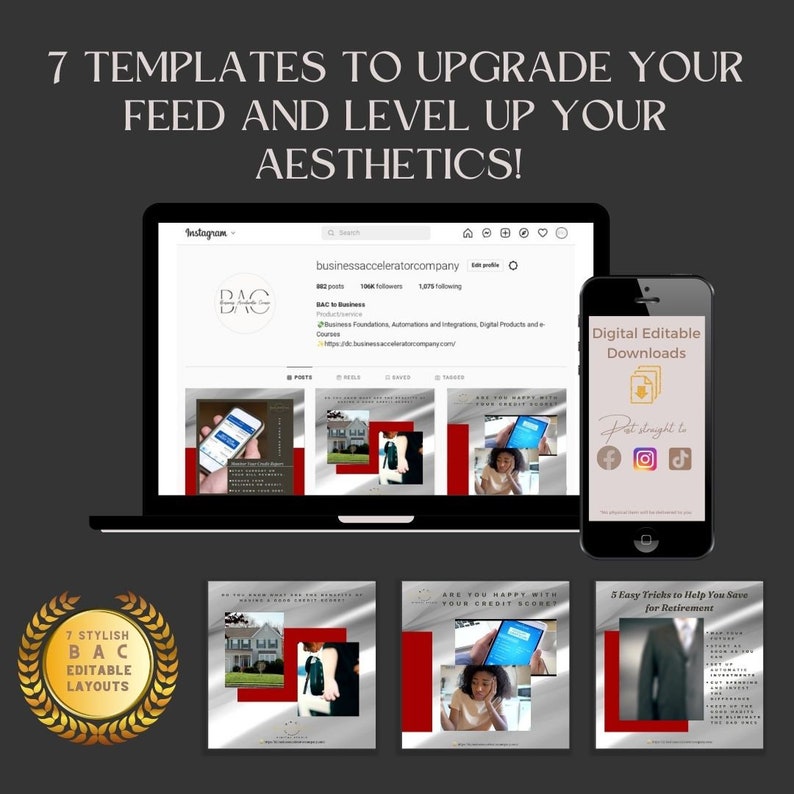 7 Day Social Media Content Templates | Elevate Your Business on FB & IG ...