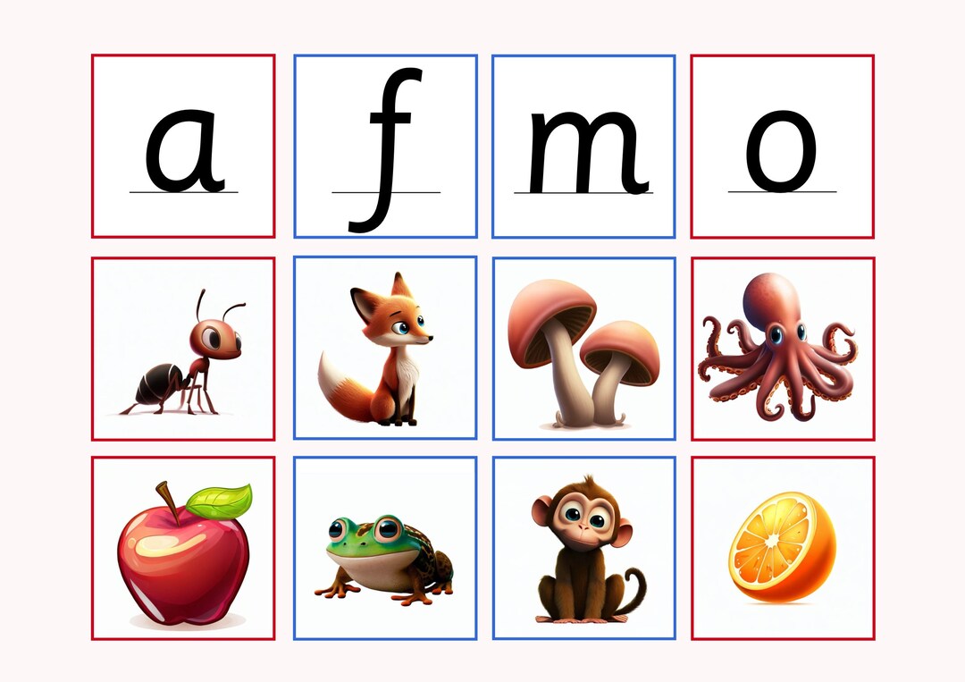 Beginning Letter Sounds Picture Sorting Card Set, Red Vowels, Blue ...
