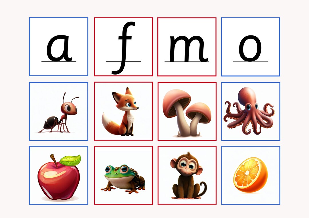 Beginning Letter Sounds Picture Sorting Card Set, Blue Vowels, Red ...