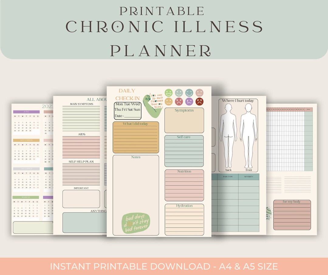 Printable Chronic Illness Planner and Tracker: Manage Symptoms ...