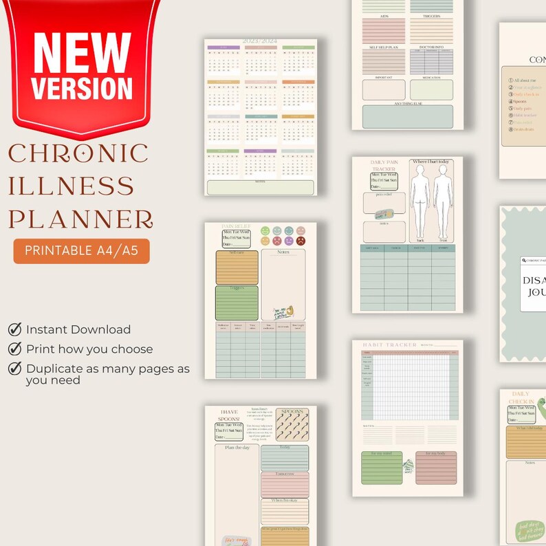 Printable Chronic Illness Planner and Tracker: Manage Symptoms ...