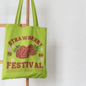 Strawberry Tote Bag Cute Tote Bag Strawberry Bag Plant Tote Aesthetic ...