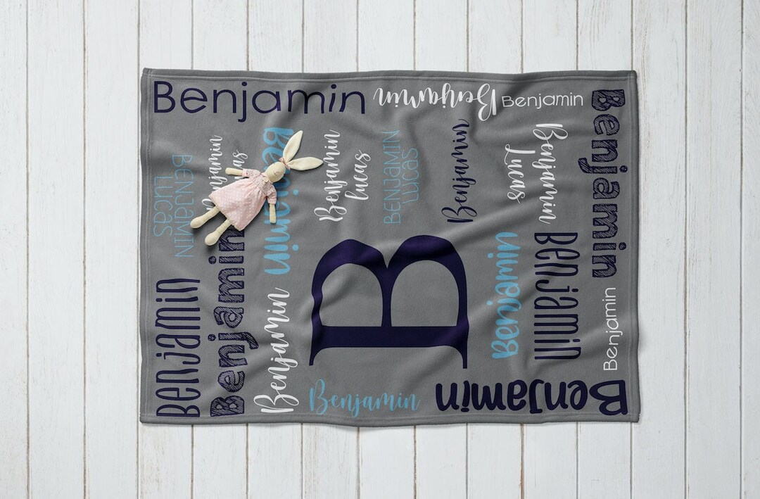 Personalized Name Blanket, Baby Blanket, Name Initial Customizable Soft ...