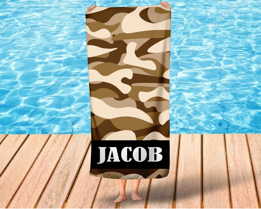 Camouflage Beach Towel-forest Camo Beach Towel- Jungle Camouflage Towel ...