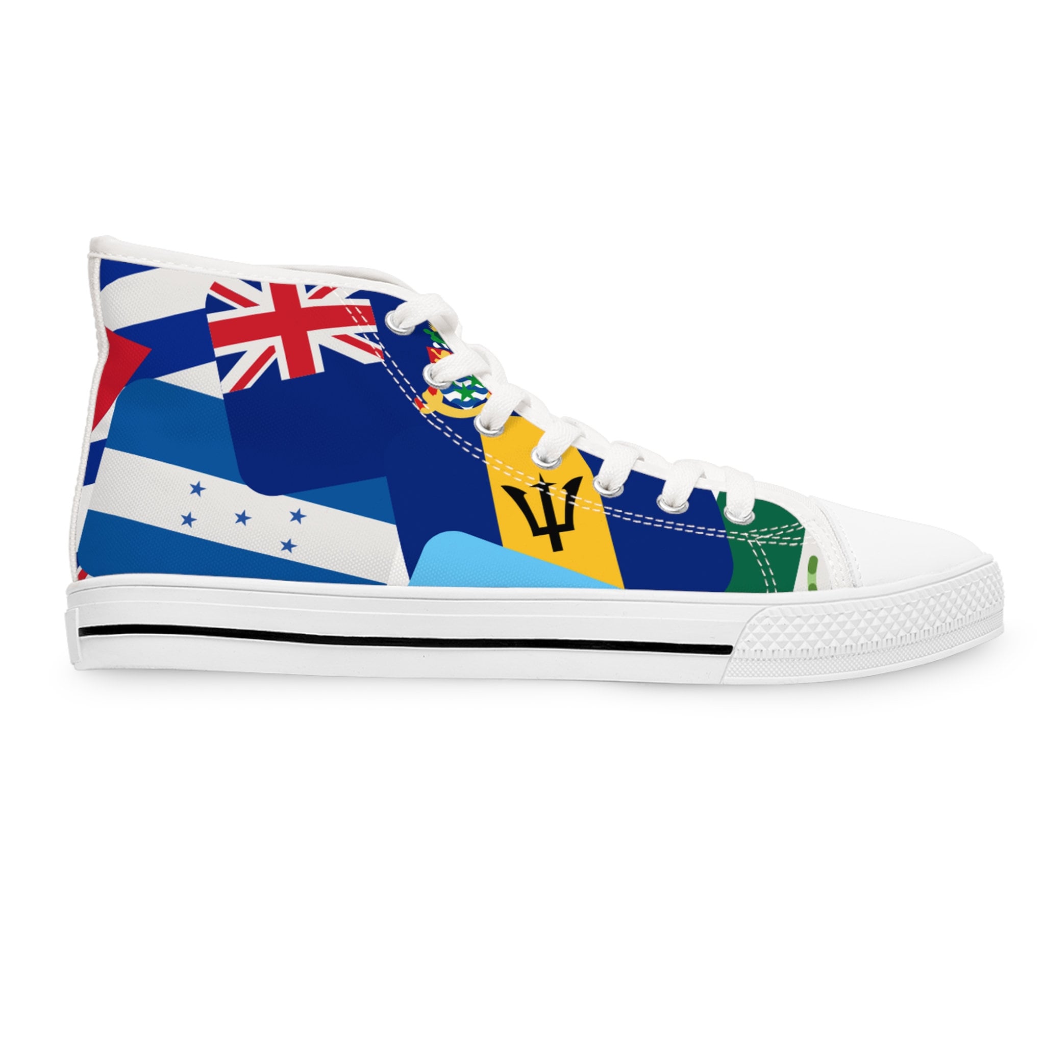 Women's Caribbean Flags High Top Sneakers - Etsy