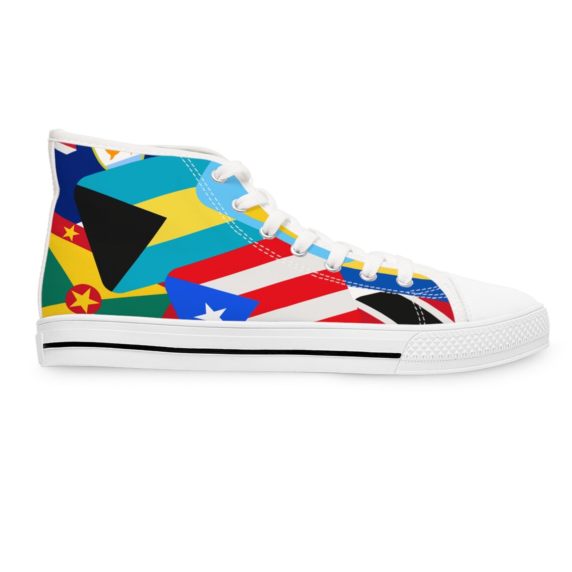 Women's Caribbean Flags High Top Sneakers - Etsy