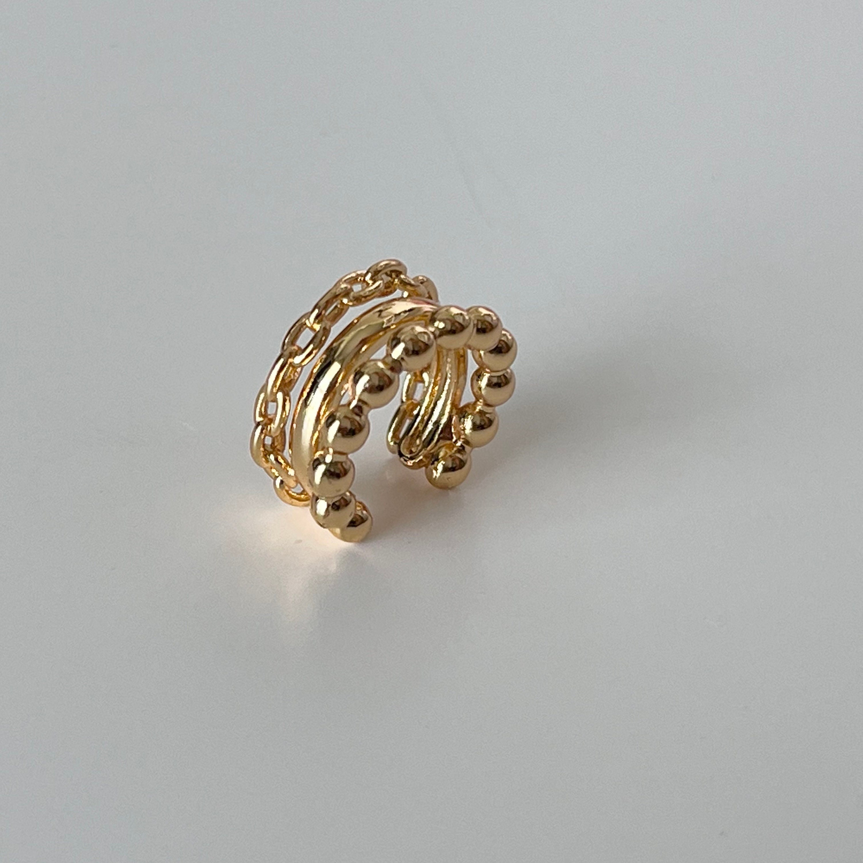 Ear Cuff No Piercing, Ear Cuff 18k Gold Plated, Multiple Ear Cuff, Ear ...