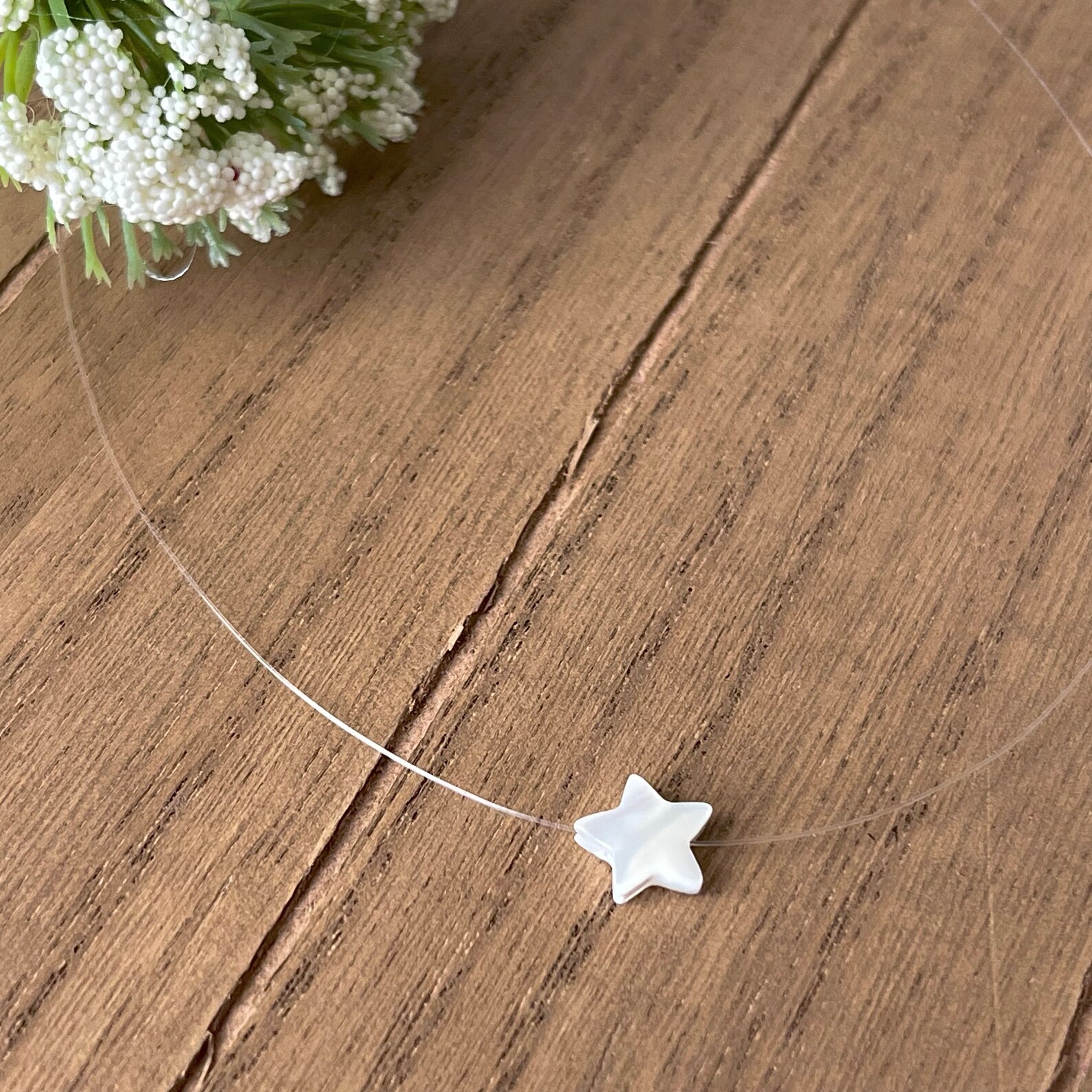 Invisible Necklace, Star Illusion Cord Necklace, Solitaire Pendant ...