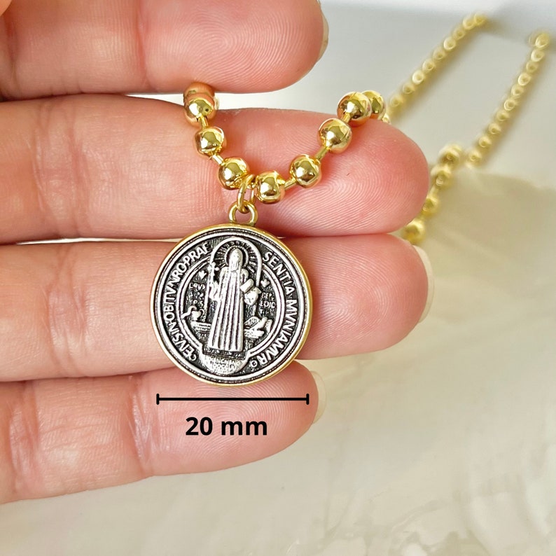 Gold Plated St Benedict Protection Necklace: Catholic Charm - Etsy